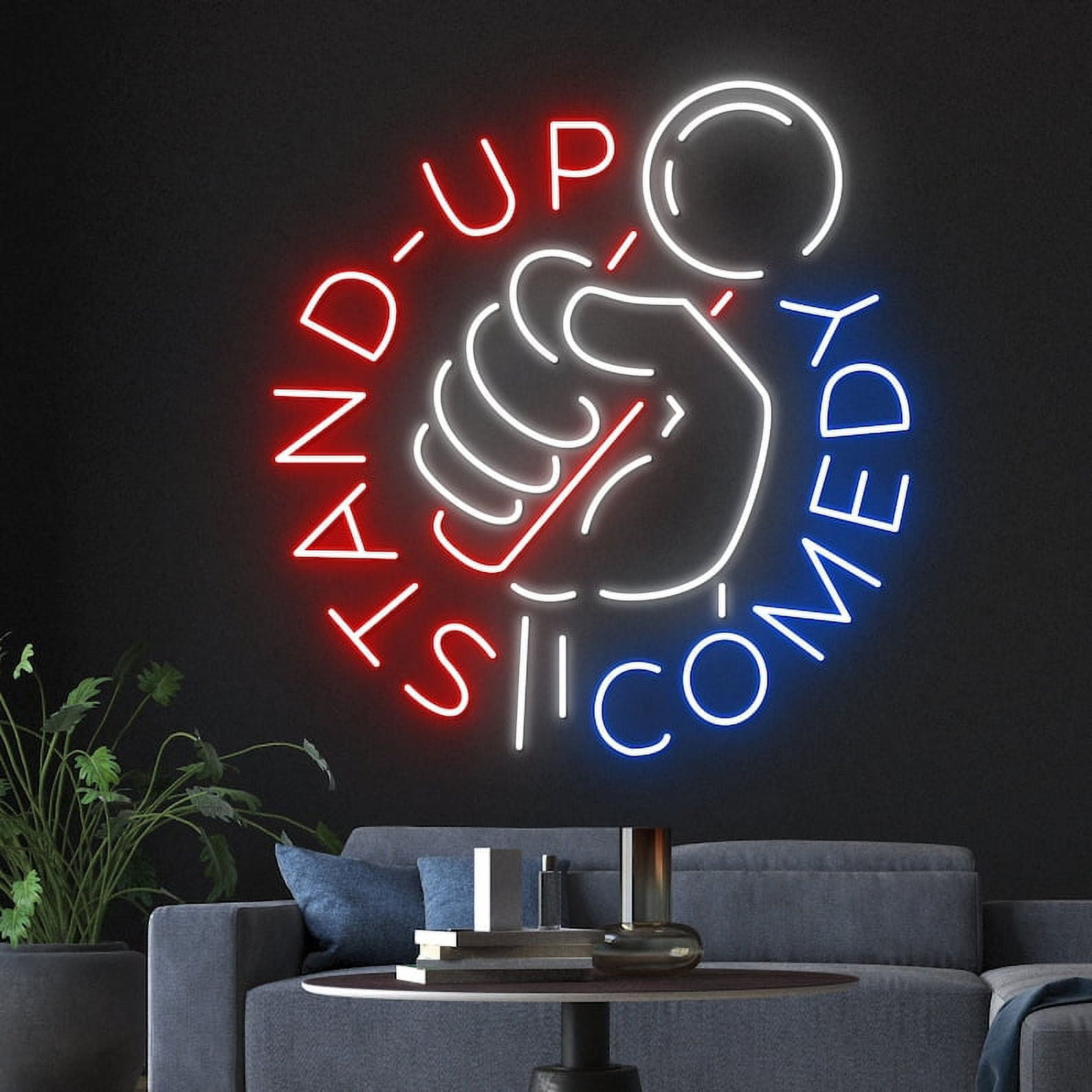 Handmadetneonsign Comedy Show Stand Up Neon Sign, Custom Hand Holding ...