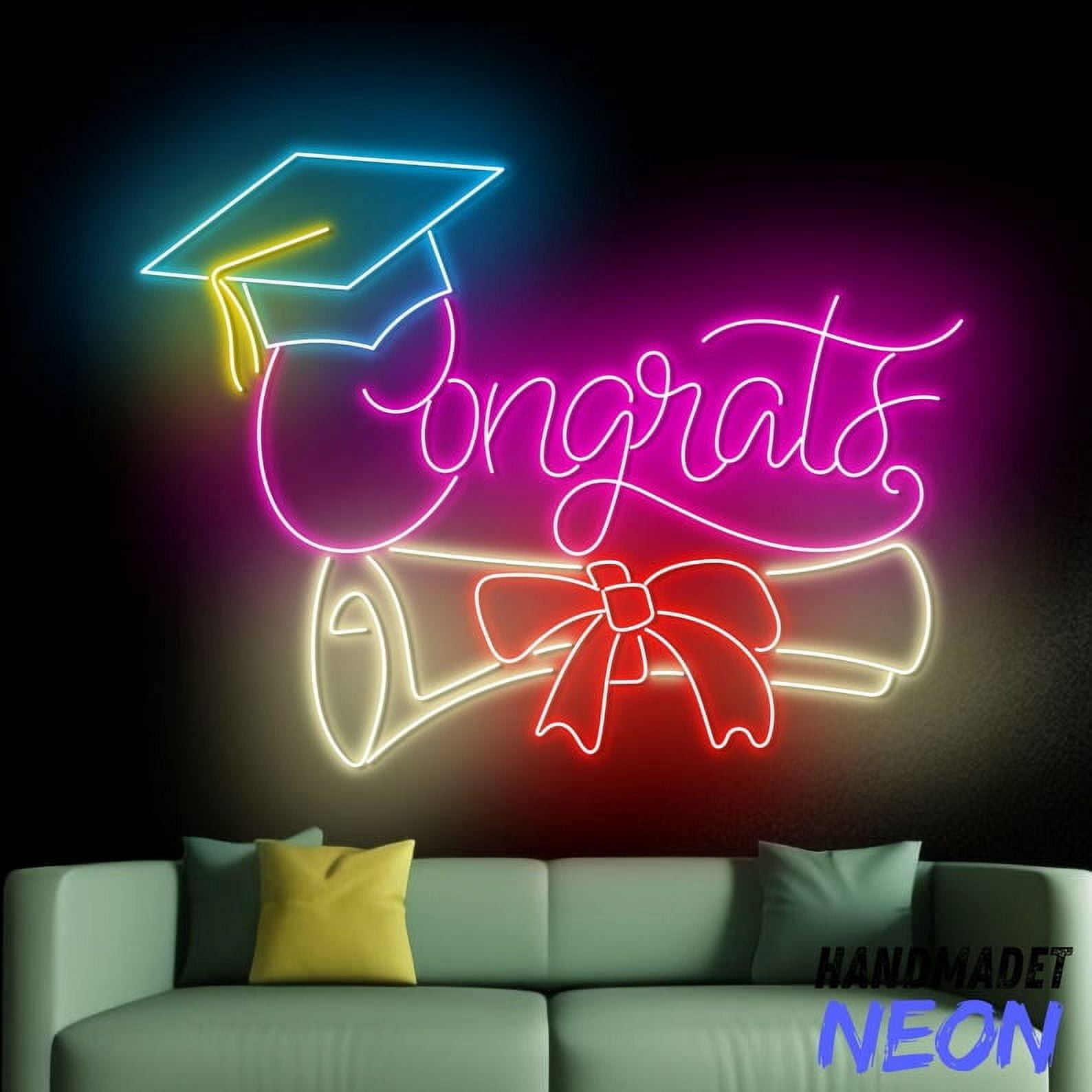 Handmadetneonsign Congrats Neon Sign, Congratulation Led Sign, Graduate ...