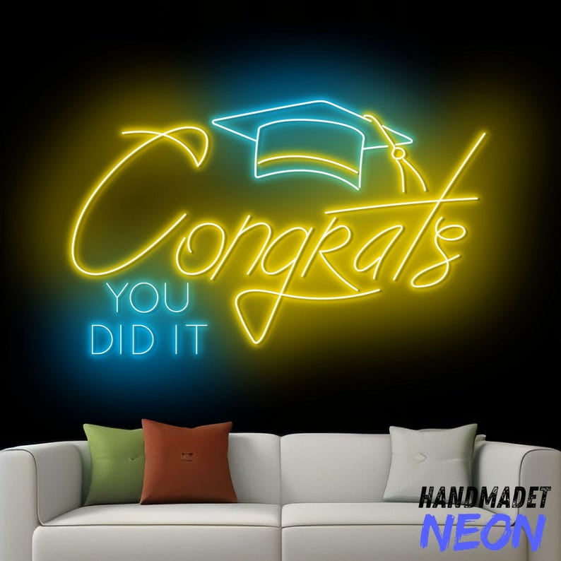 Handmadetneonsign Congrats You Did Neon Sign, Congratulation Led Sign ...