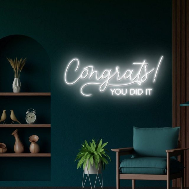 Handmadetneonsign Congrats You Did it Neon Sign Custom Graduation Gifts ...