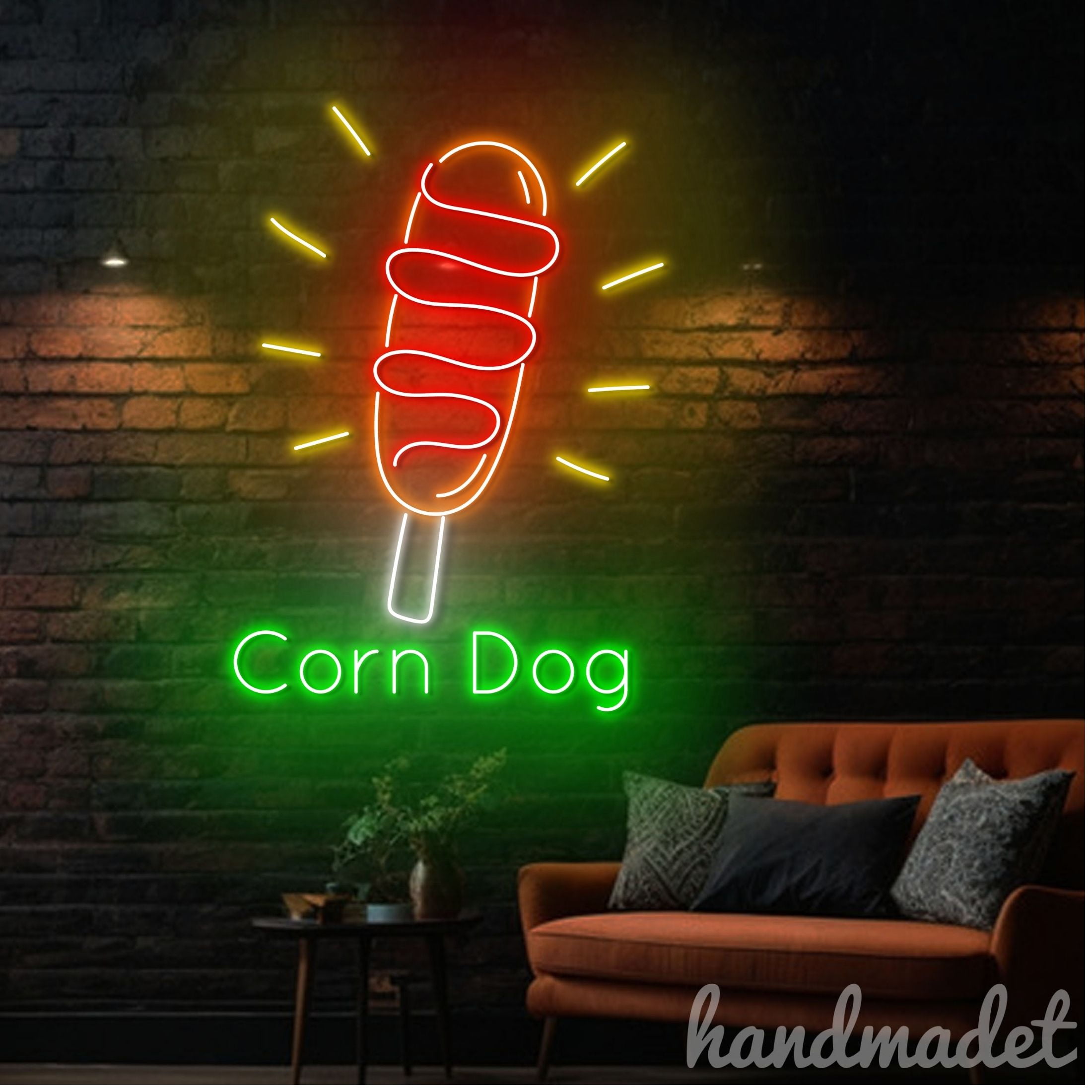 Handmadetneonsign Corn Dogs Neon Sign, Corn Dogs Shop Wall Art Decor ...
