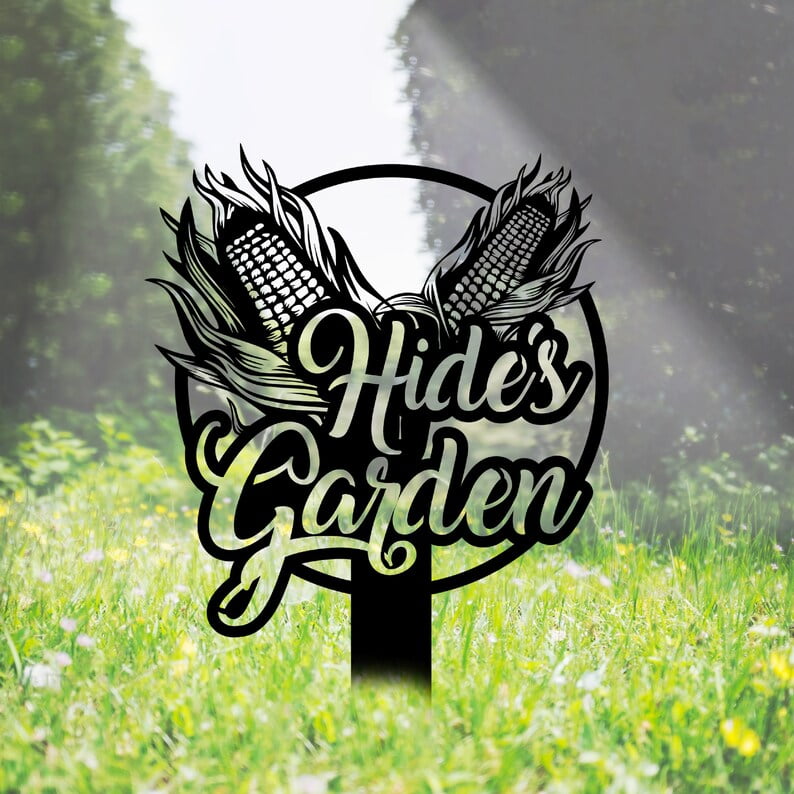 Handmadetneonsign Corn Memorial Metal With Stake, Corn Fruit Garden ...