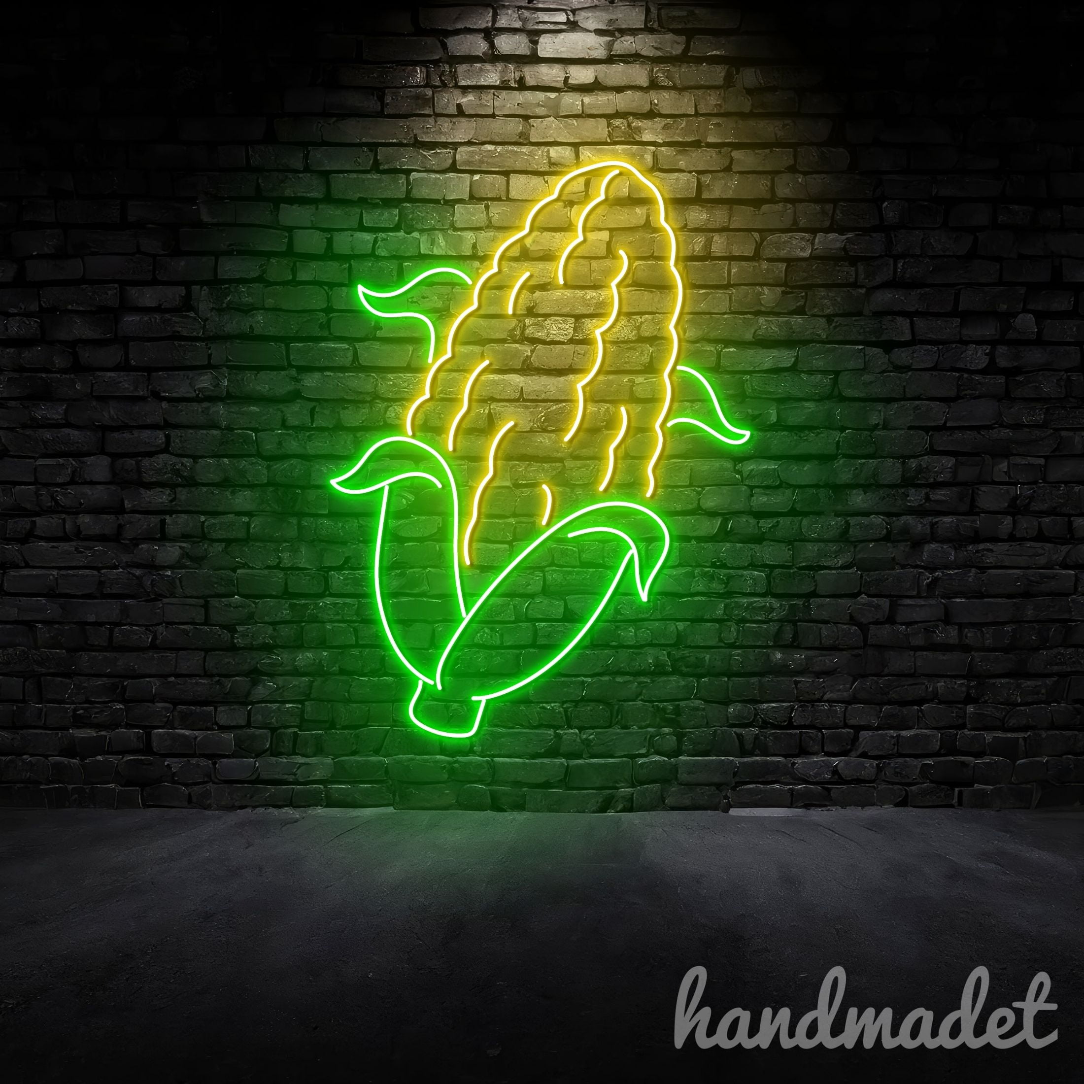 Handmadetneonsign Corn Neon Sign, Corn Led Light, Vegetable Light Wall ...