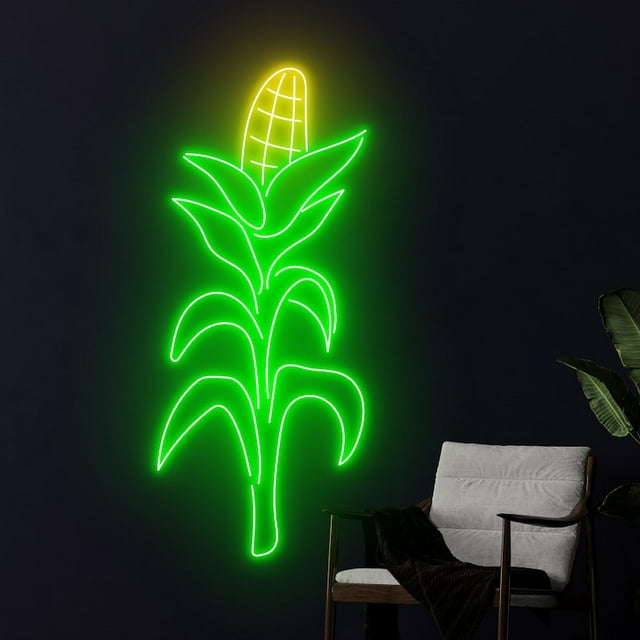 Handmadetneonsign Corn Tree Neon Sign, Corn LED Sign, Vegetable Farm ...