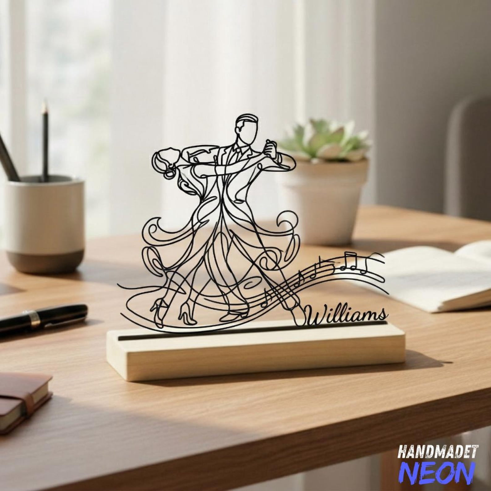 Handmadetneonsign Couple Dancer Desk Name Plate, Ballroom Dance Metal ...
