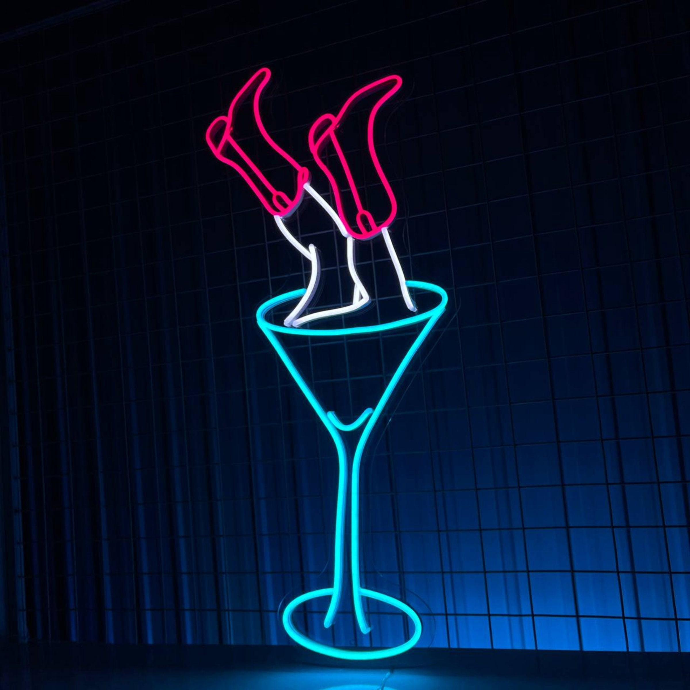 Handmadetneonsign Cowboy Boots Martini Cocktail Neon Sign, Cowgirl ...