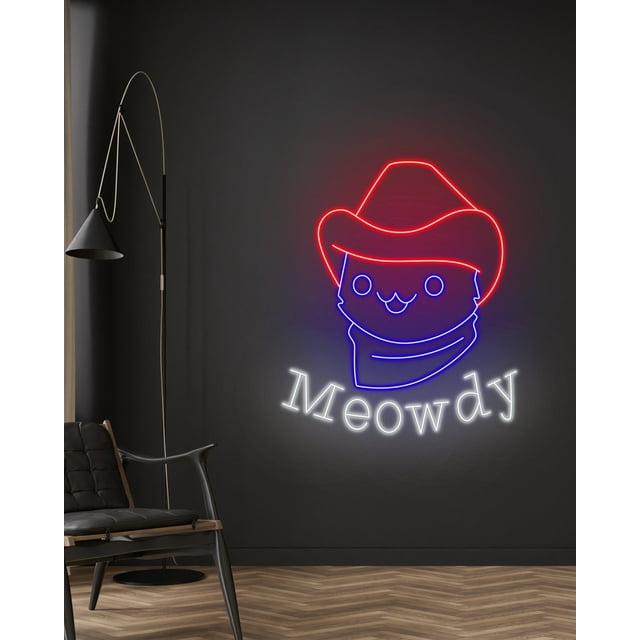 Handmadetneonsign Cowboy Cat Neon Sign, Cowboy Cat Led Signs, Cowboy ...