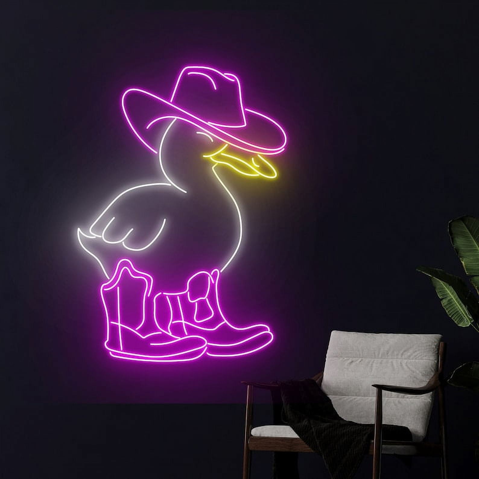 Handmadetneonsign Cowboy Duck Neon Sign, Duck Cowboy Led Sign, Cowboy ...