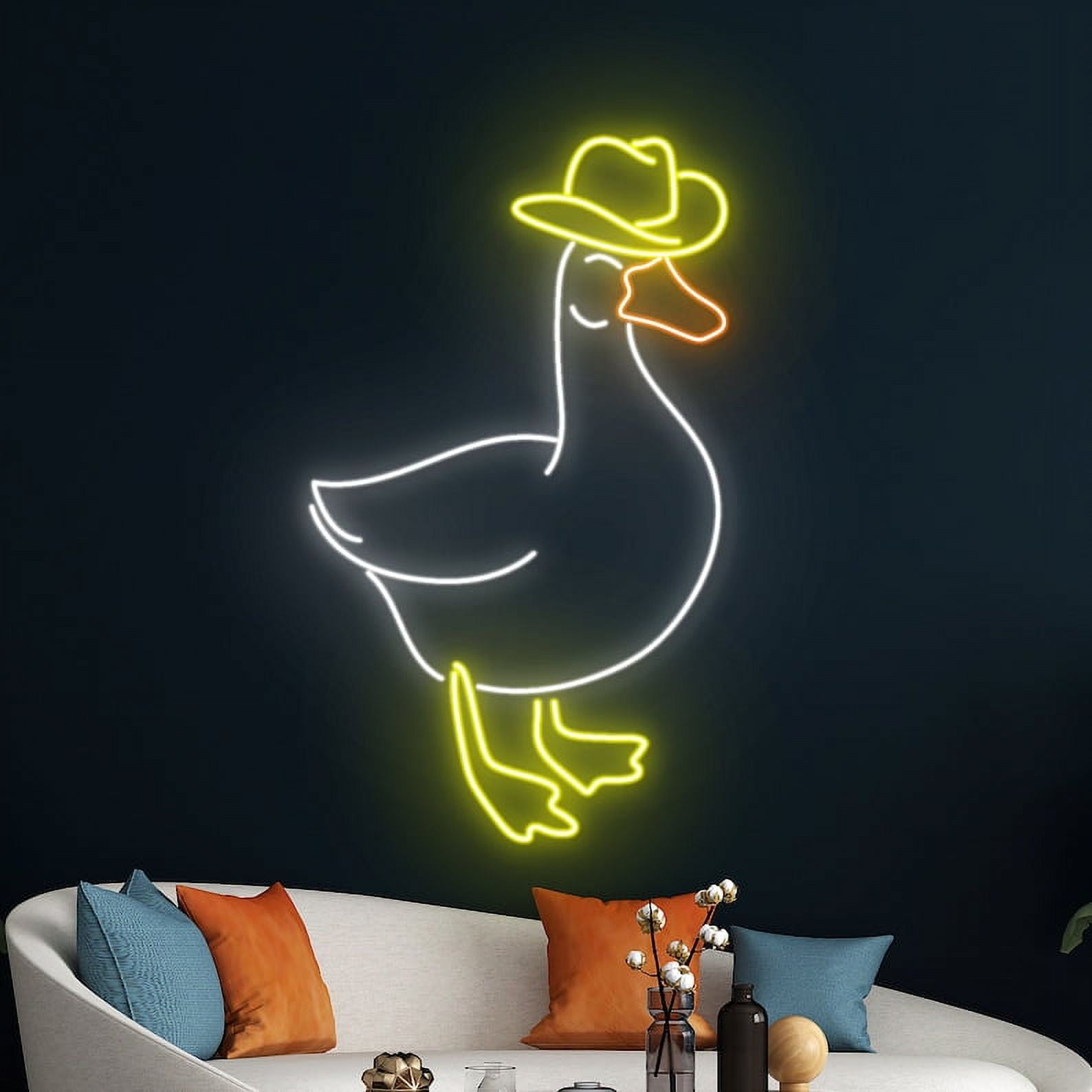 Handmadetneonsign Cowboy Duck Neon Sign, Duck Cowboy Led Sign, Cowboy ...