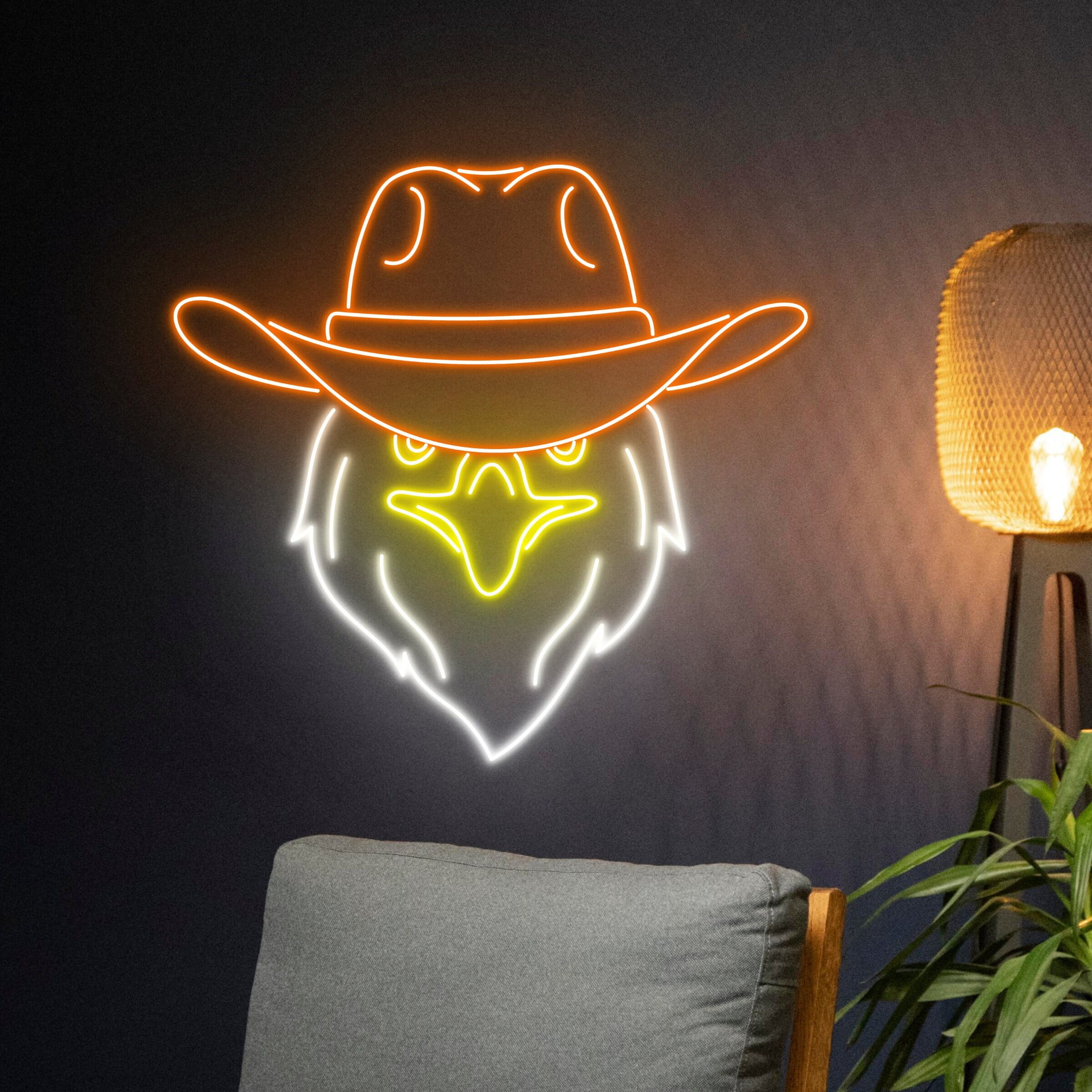 Handmadetneonsign Cowboy Eagle Neon Light, Eagle Cowboy Led Light ...