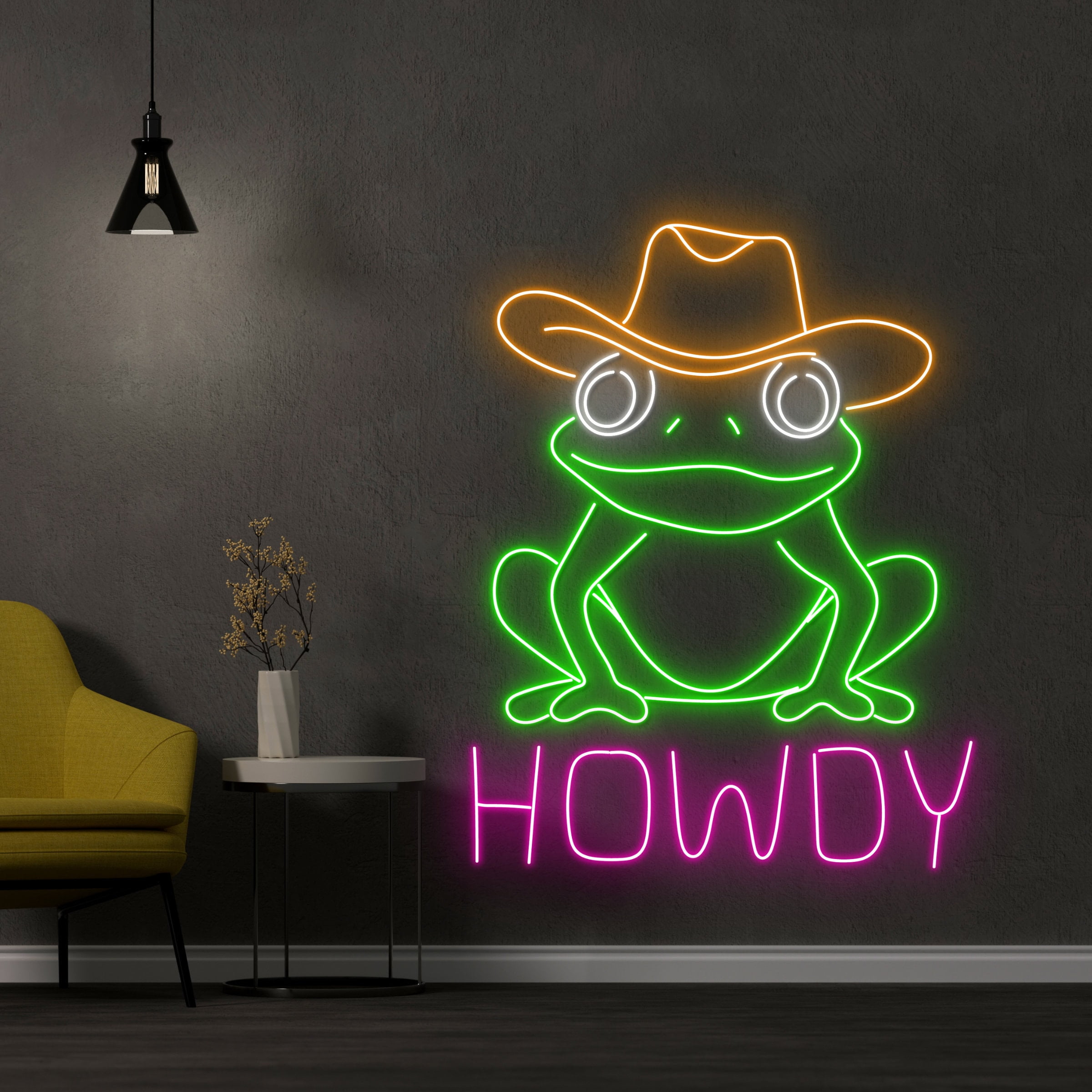 Handmadetneonsign Cowboy Frog Neon Sign, Cowboy Frog Led Sign, Cowboy ...