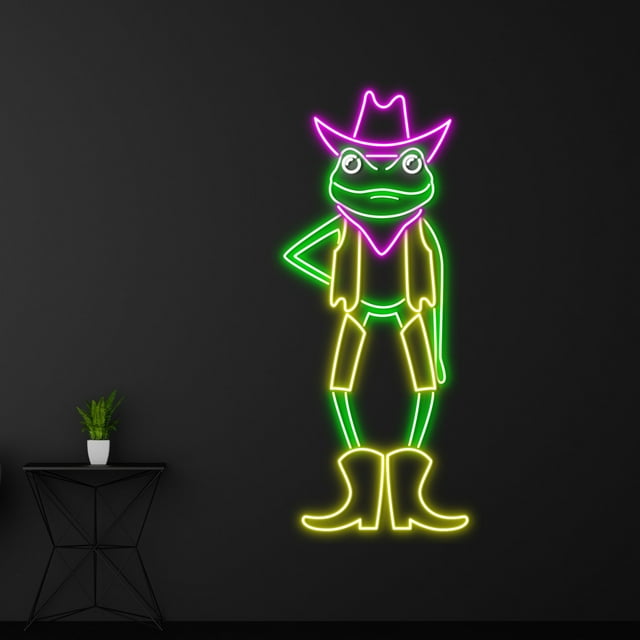 Handmadetneonsign Cowboy Frog Neon Sign, Cowboy Frog Led Sign, Cowboy ...