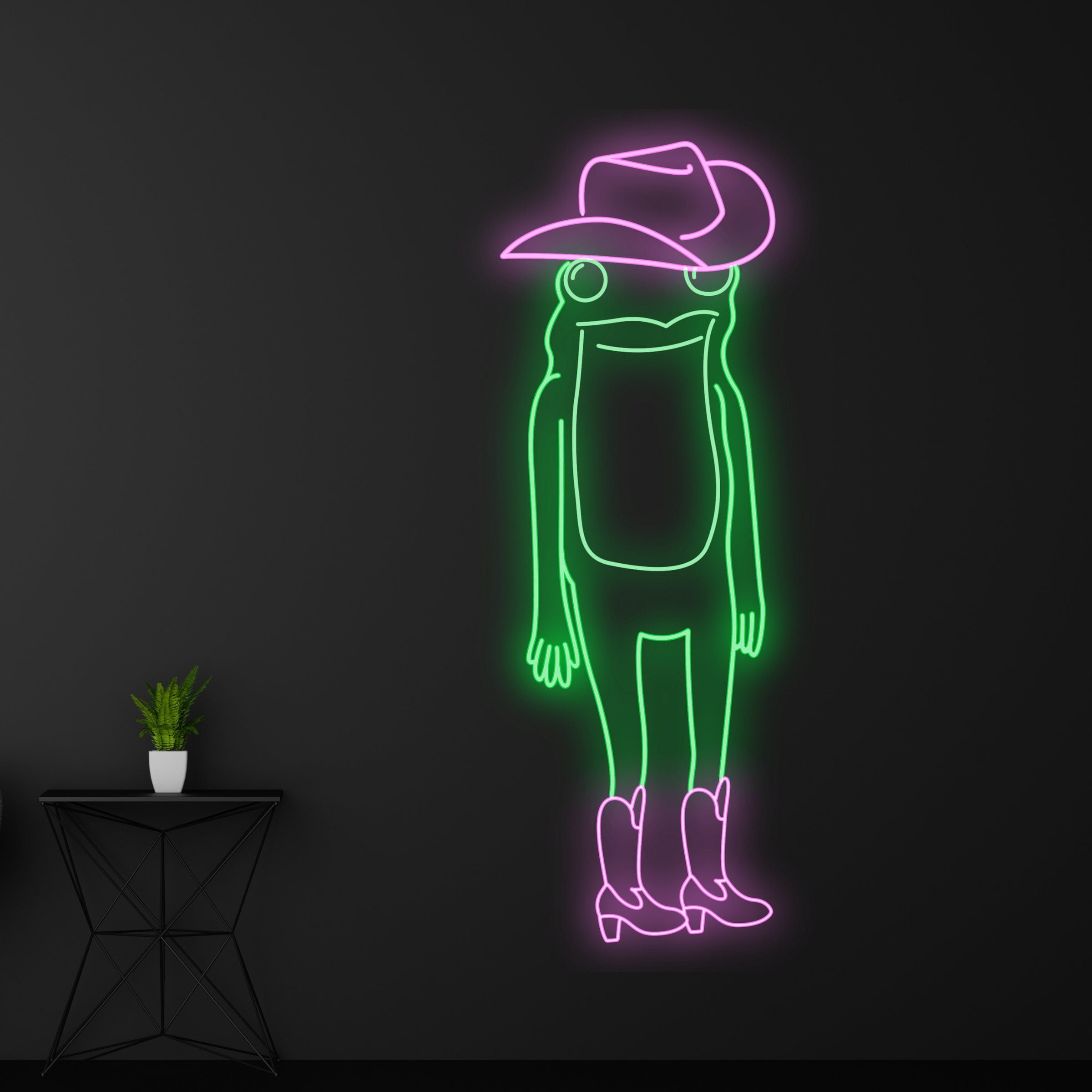 Handmadetneonsign Cowboy Frog Neon Sign, Cowboy Frog Led Sign, Cowboy ...