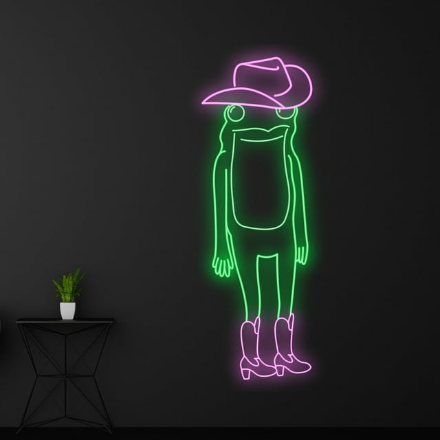 Handmadetneonsign Cowboy Frog Neon Sign, Cowboy Frog Led Sign, Cowboy ...