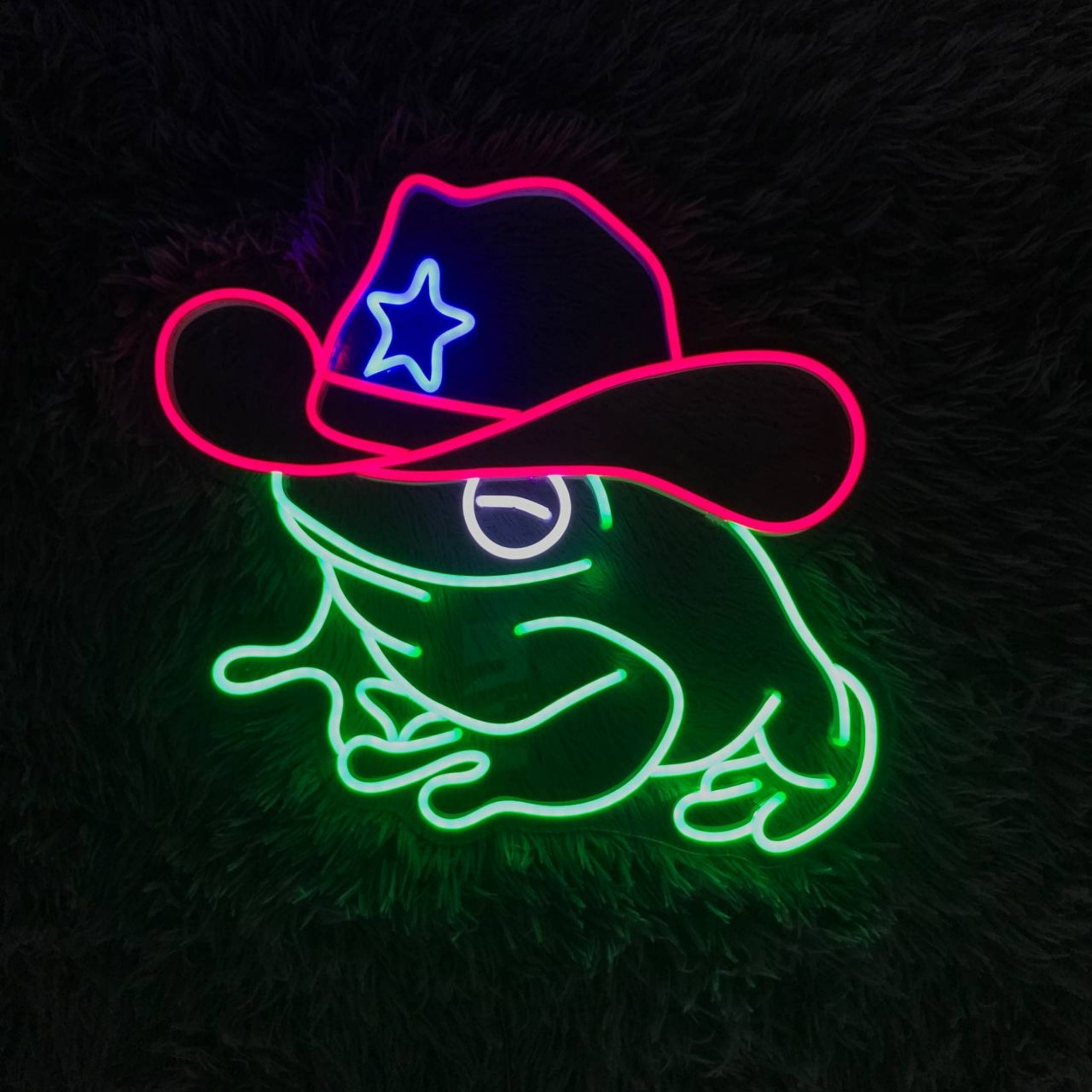 Handmadetneonsign Cowboy Frog Neon Sign, Frog Aninal Wall Art Decor ...