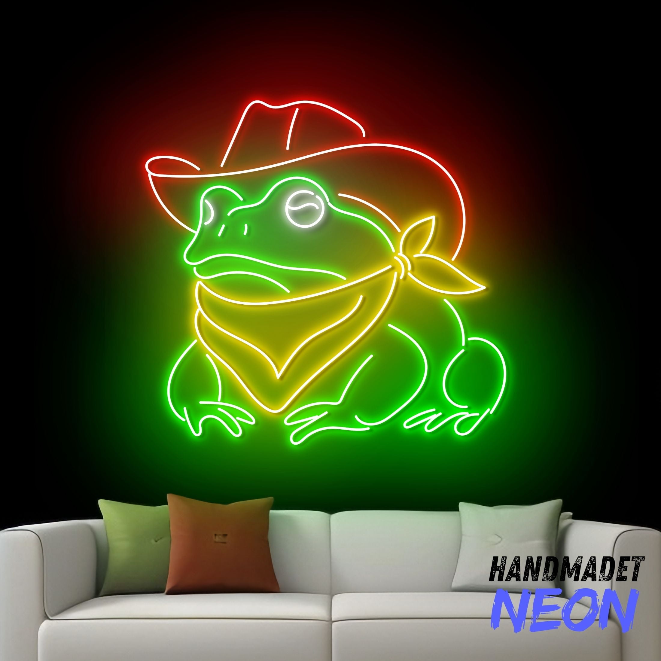 Handmadetneonsign Cowboy Frog Neon Sign, Western Toad Led Sign, Western ...