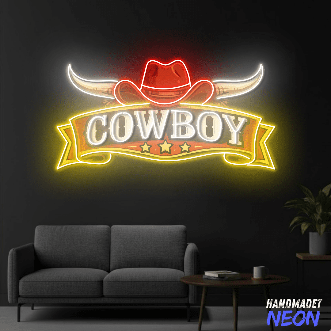Handmadetneonsign Cowboy Hat Neon Sign for Farmhouse Wall Decor ...