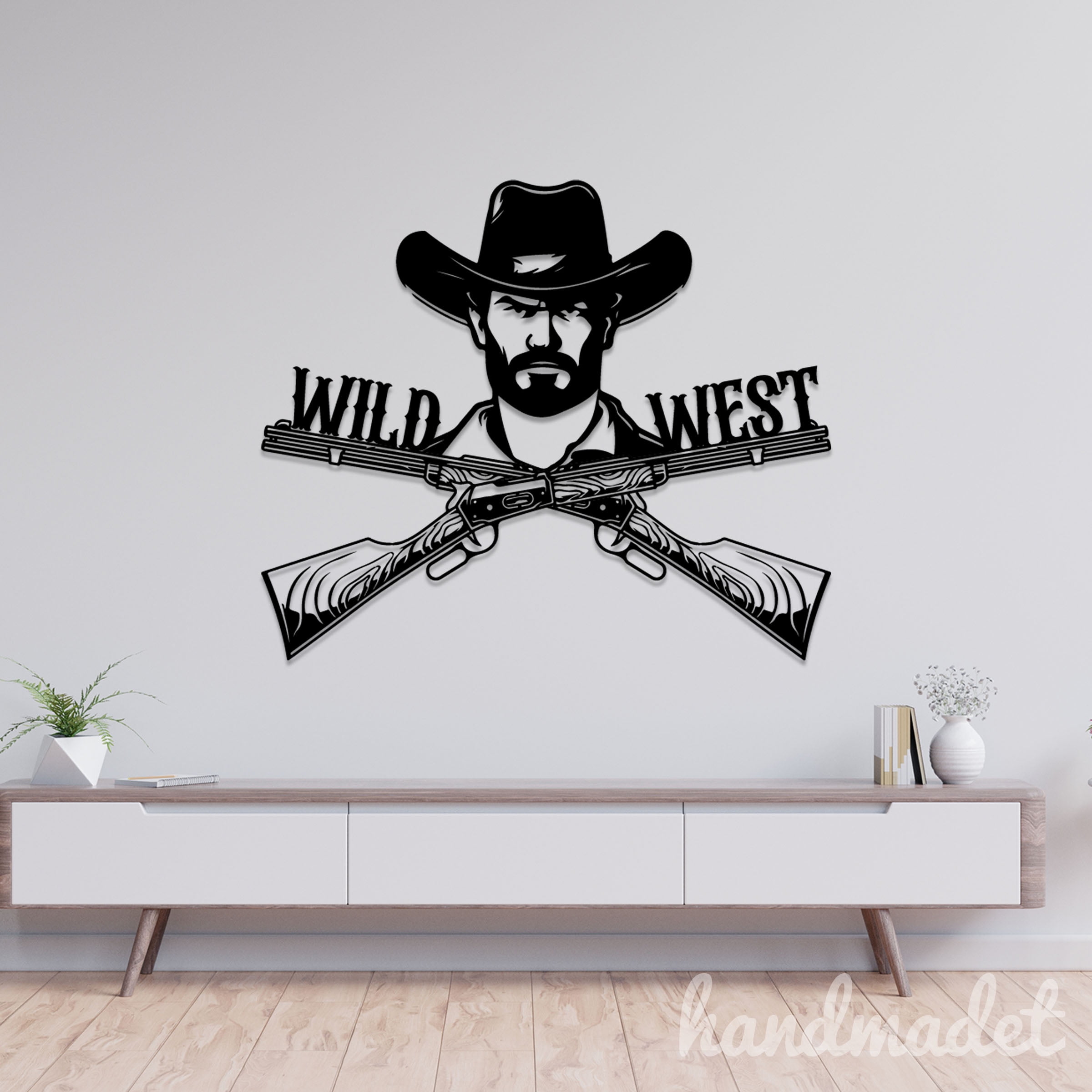 Handmadetneonsign Cowboy Metal Wall Art Light, Cowboy Metal Sign Wall ...