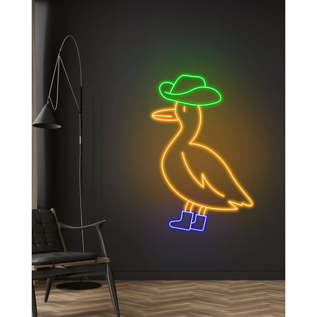Handmadetneonsign Cowboys Duck Neon Sign, Cowboy Hat Neon Sign, Duck ...