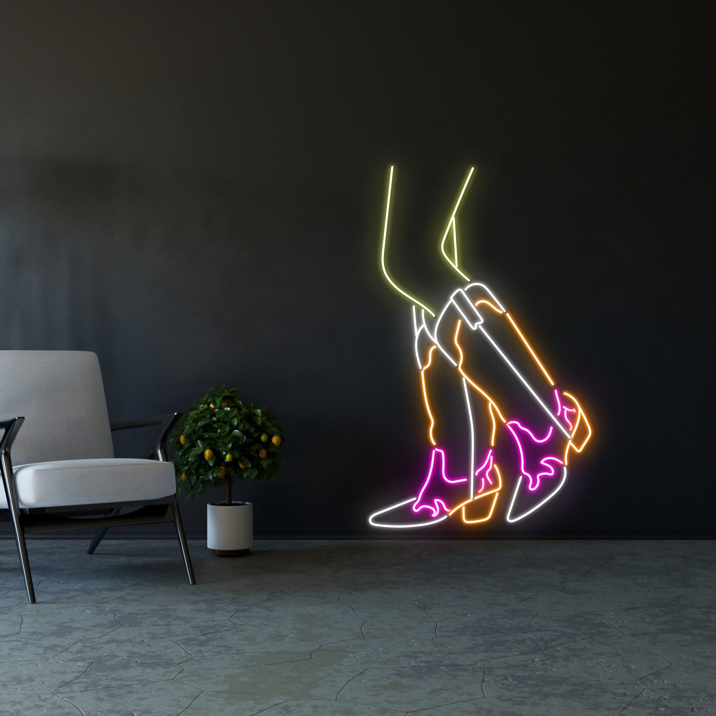 Handmadetneonsign Cowgirl Boots Led Sign, Cowgirl Legs Led Lights ...