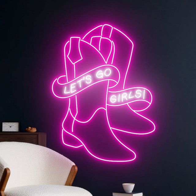 Handmadetneonsign Cowgirl Boots Led Sign, Custom Cowgirl Legs Led ...