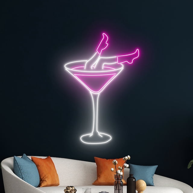 Handmadetneonsign Cowgirl Boots Martini Cocktail Neon Sign, Cowgirl ...