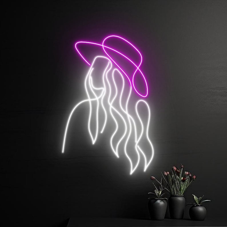 Handmadetneonsign Cowgirl Led Sign, Cowgirl Neon Sign, Cowboy Girl Neon ...