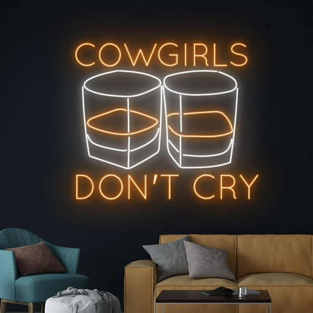 Handmadetneonsign Cowgirls Don't Cry Whiskey Led Sign, Whiskey Neon ...