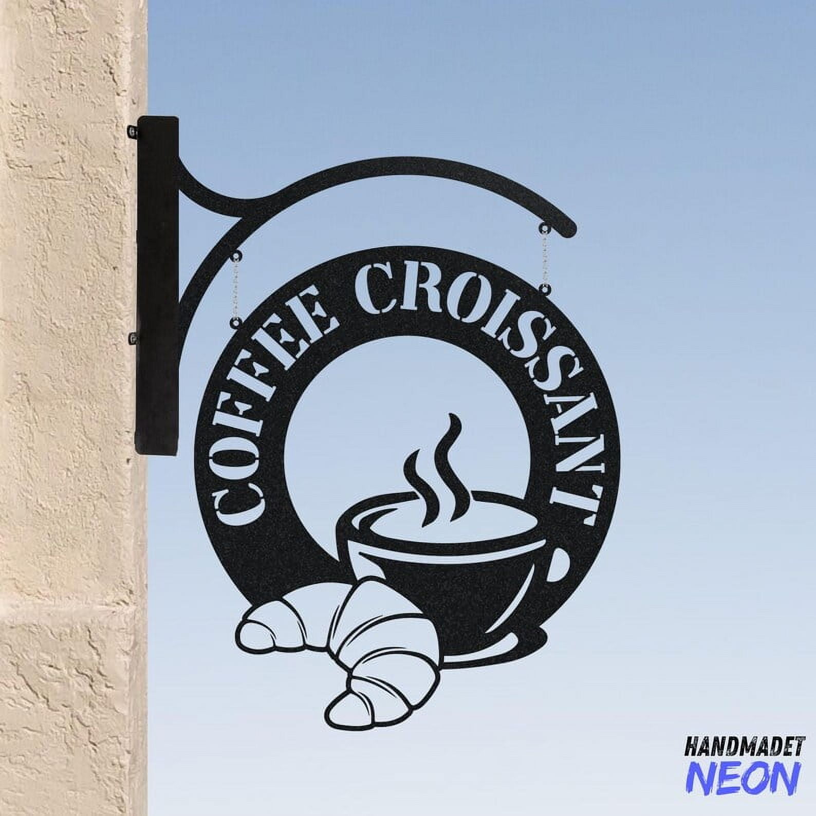 Handmadetneonsign Croissant Hanging Sign, Croissant Store Outdoor ...