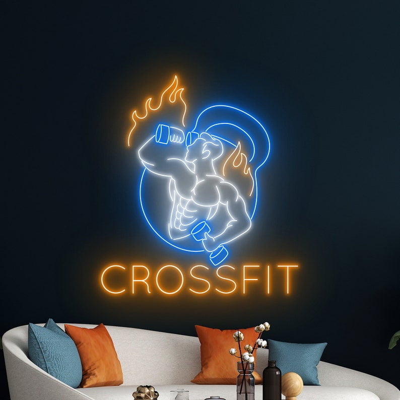 Handmadetneonsign Crossfit Wall Art, Man Lift The Weight Wall Decor ...