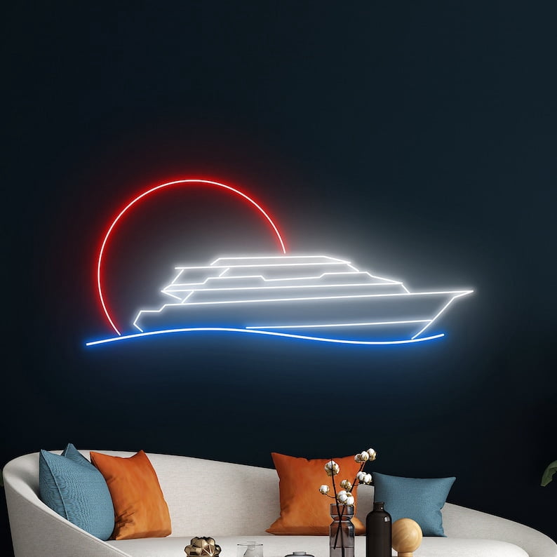 Handmadetneonsign Cruise Ship Neon Sign, Cruise Ship Led Sign, Luxury ...