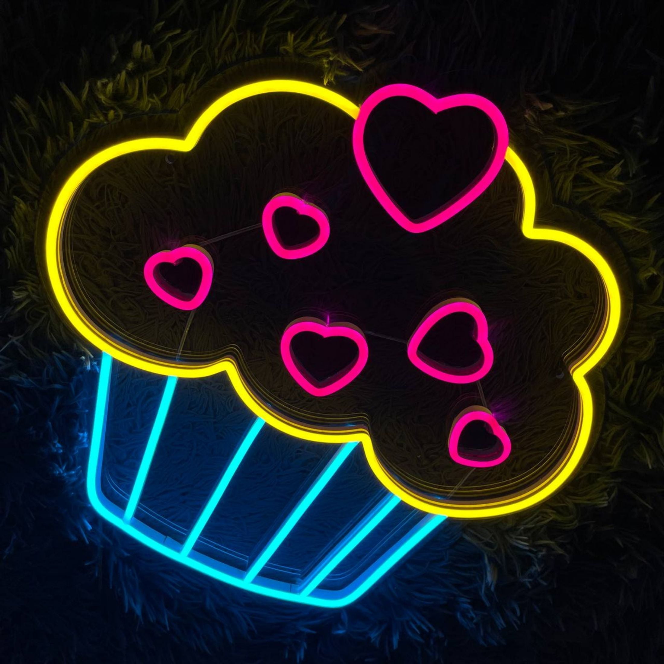 Handmadetneonsign Cupcake Neon Sign, Cupcake Bakery Wall Art Decor ...