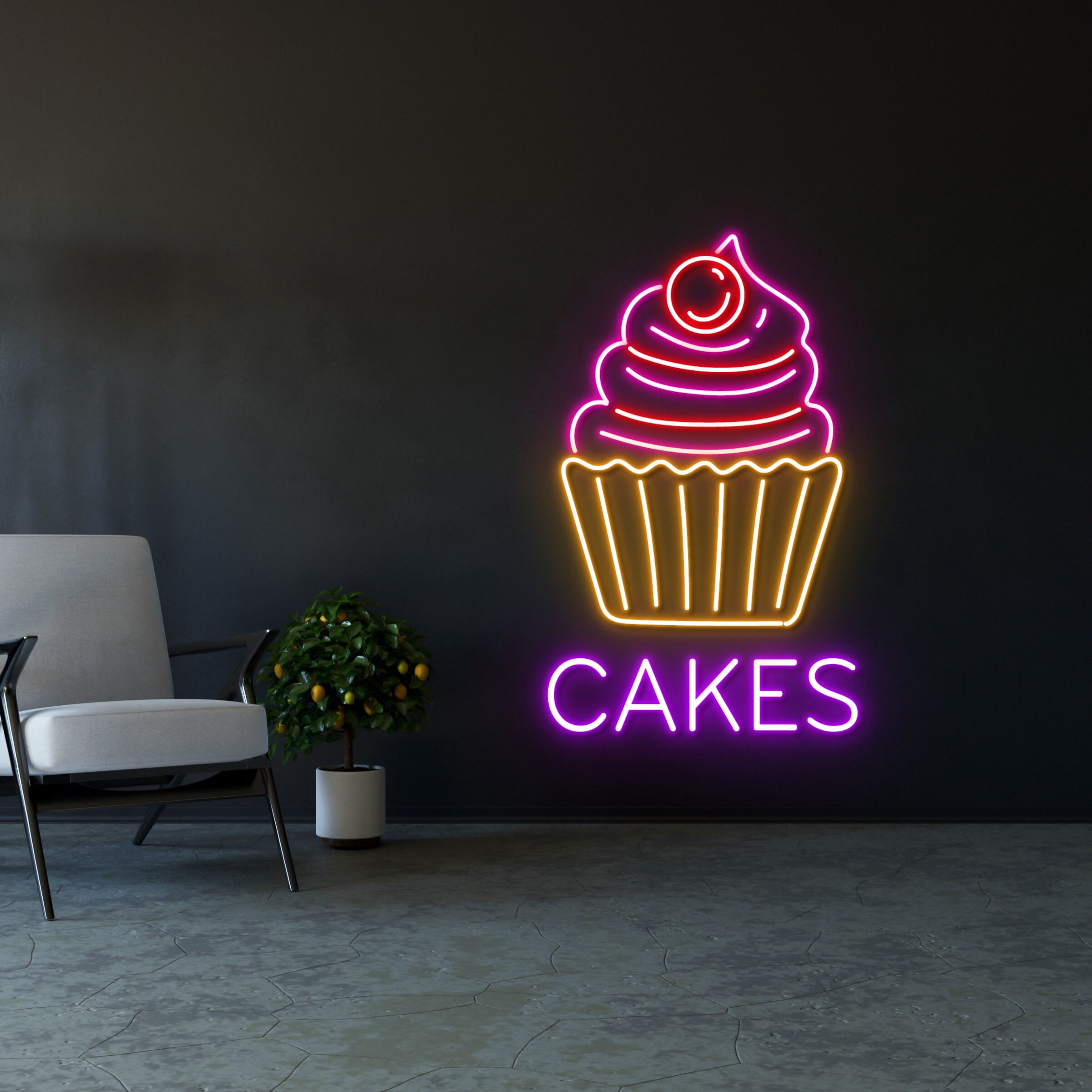 Handmadetneonsign Cupcakes Led Sign, Cupcake Neon Sign, Wall Decor ...