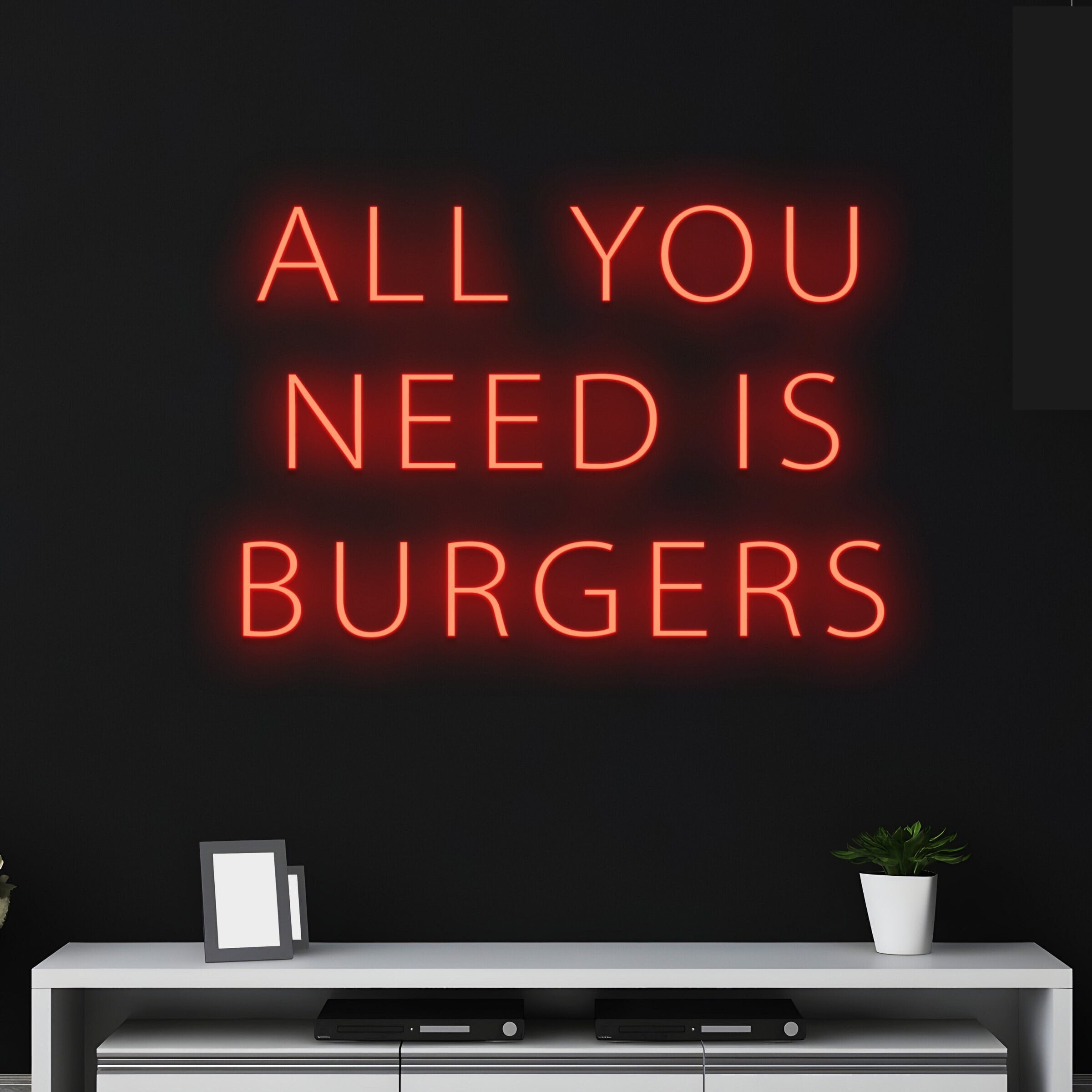 Handmadetneonsign Custom All You Need Is Burgers Neon Light ...