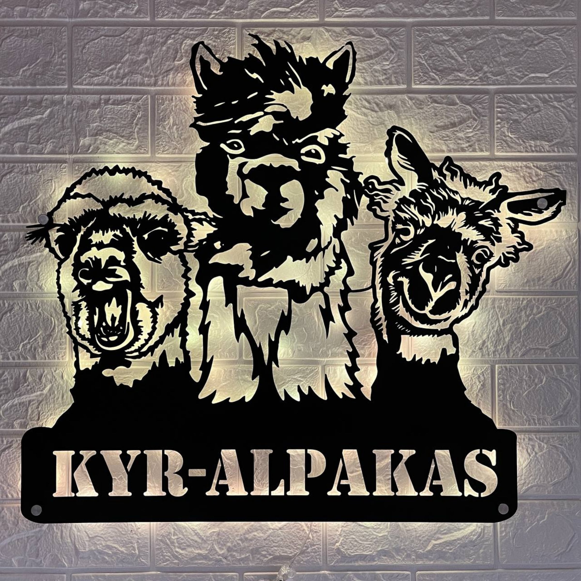 Handmadetneonsign Custom Alpaca Llama Camel Farmhouse Metal Wall LED ...
