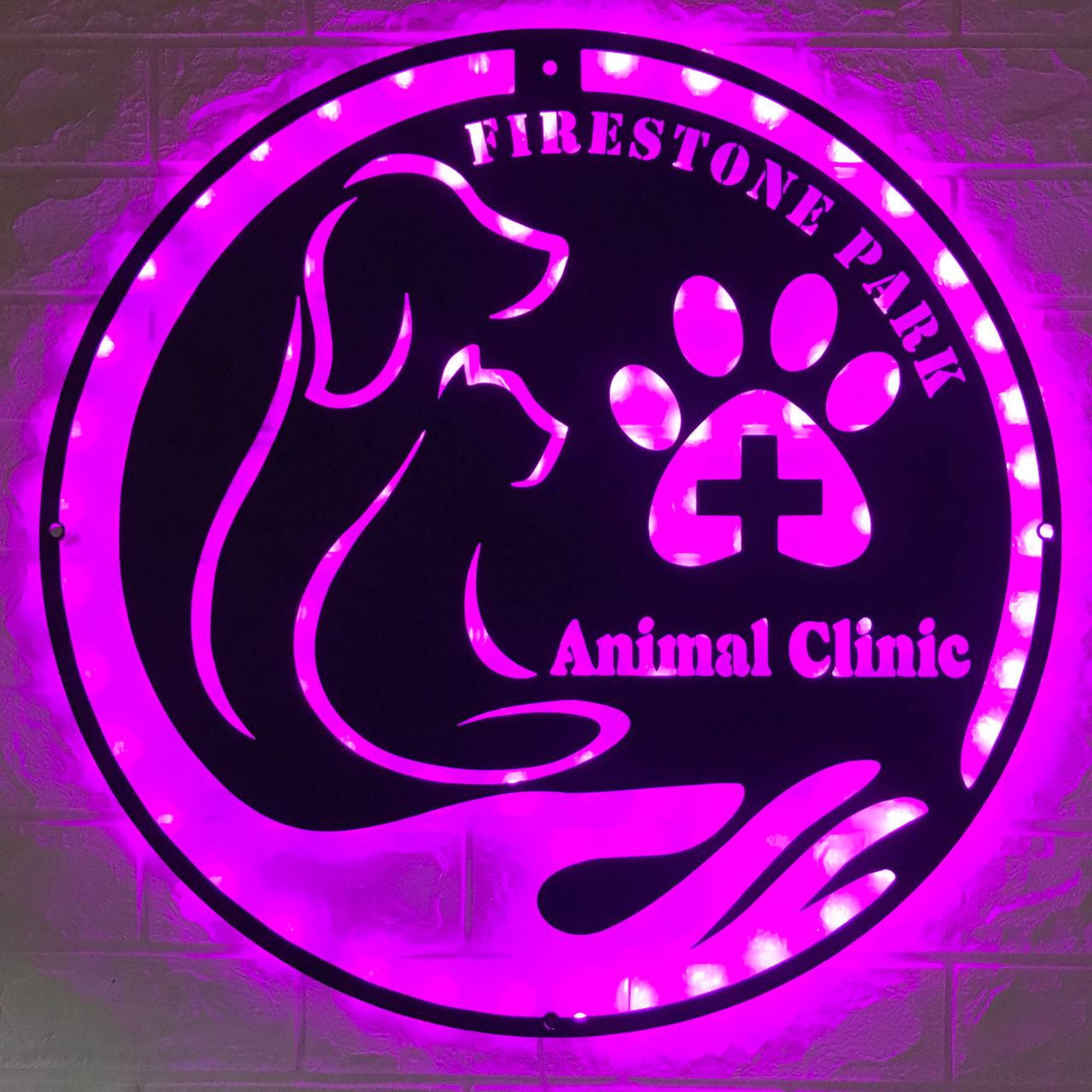 Handmadetneonsign Custom Animal Clinic Metal Wall Art LED Light ...