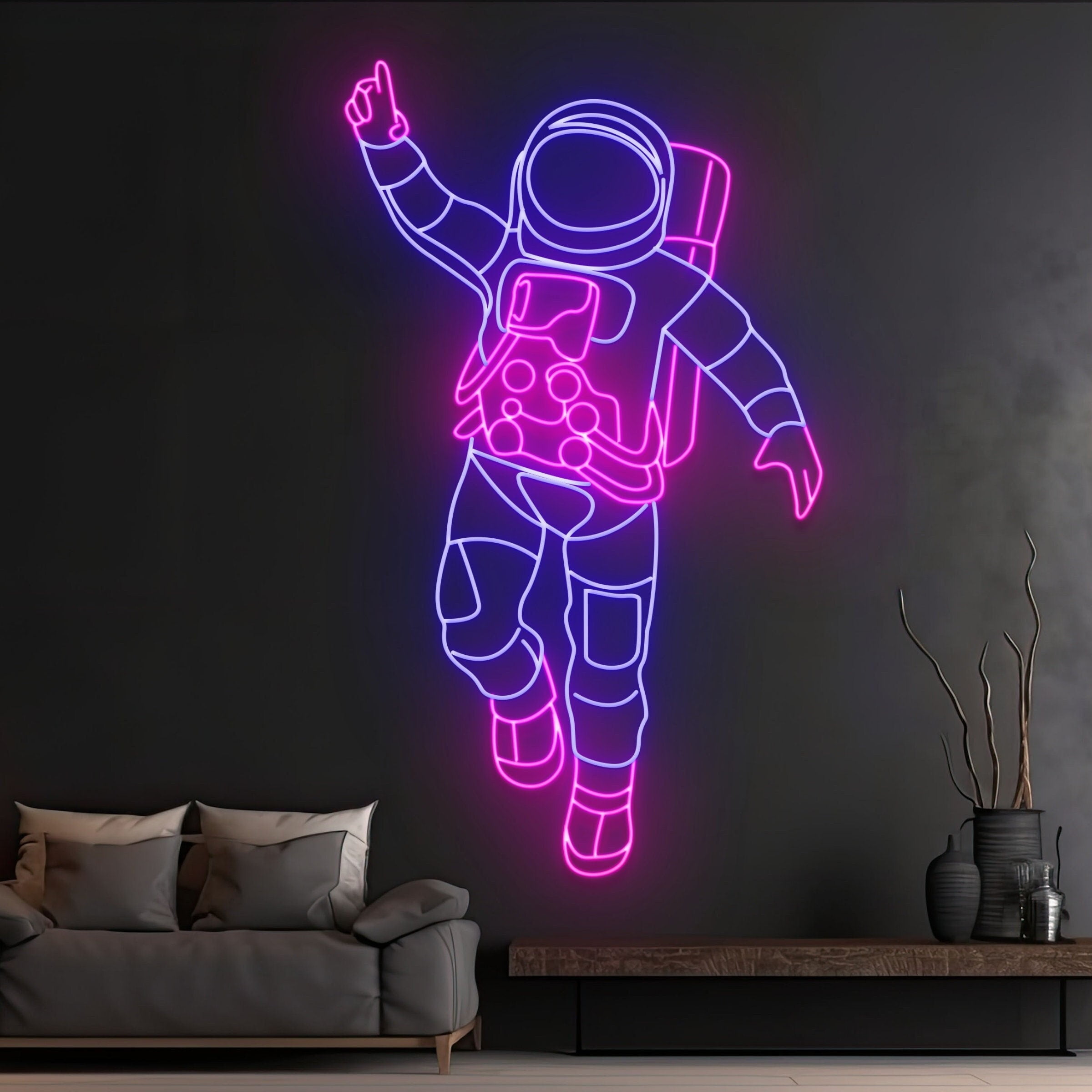 Handmadetneonsign Custom Astronaut Led Sign, Spaceman Neon Sign, Space ...