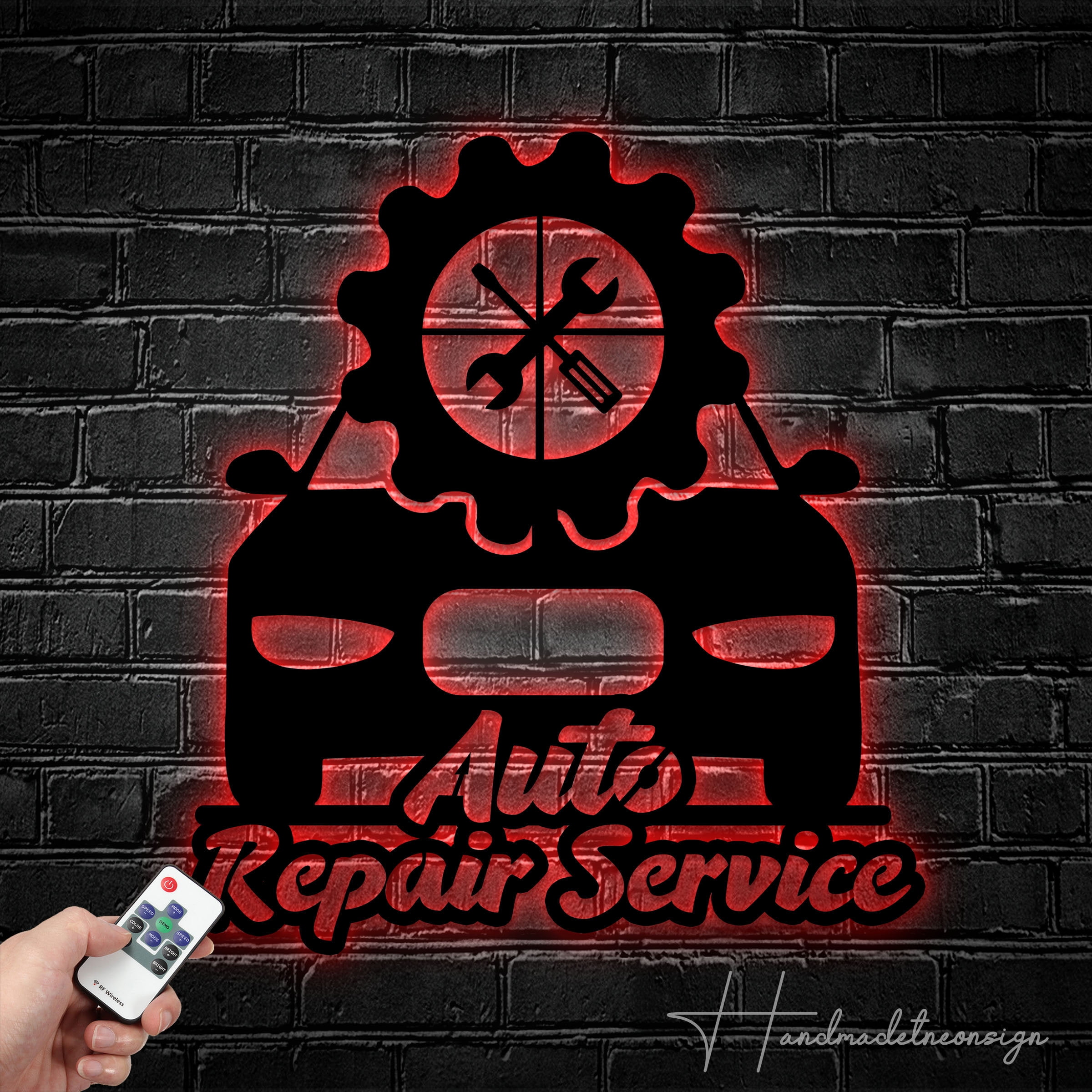 Handmadetneonsign Custom Auto Repair Service Metal Wall Art LED Light ...