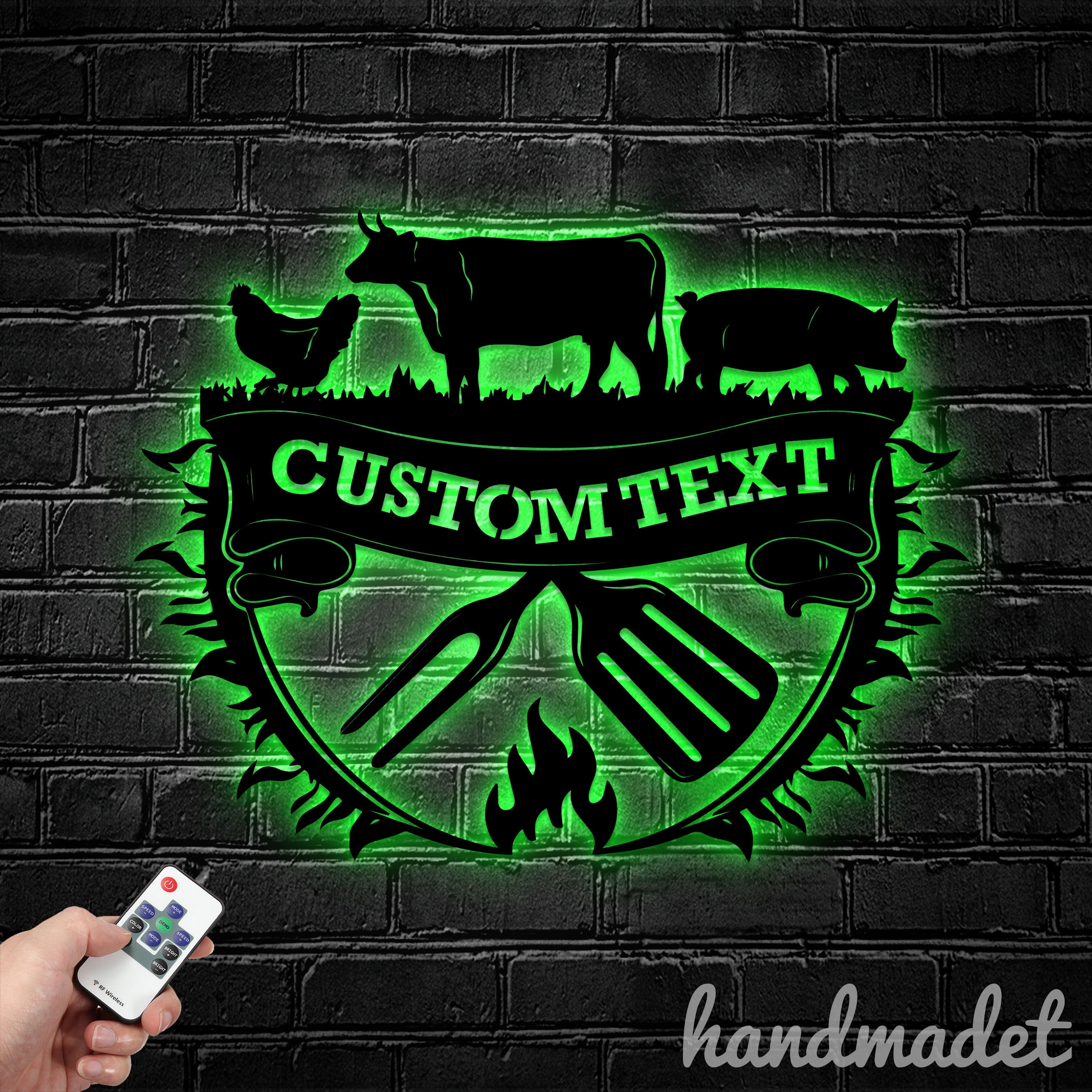 Handmadetneonsign Custom BBQ Metal Wall Art LED Light - Personalized ...