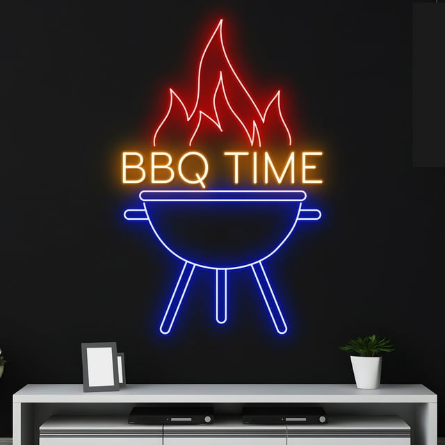 Handmadetneonsign Custom BBQ Time Neon Light, BBQ Neon Sign, Barbecue ...