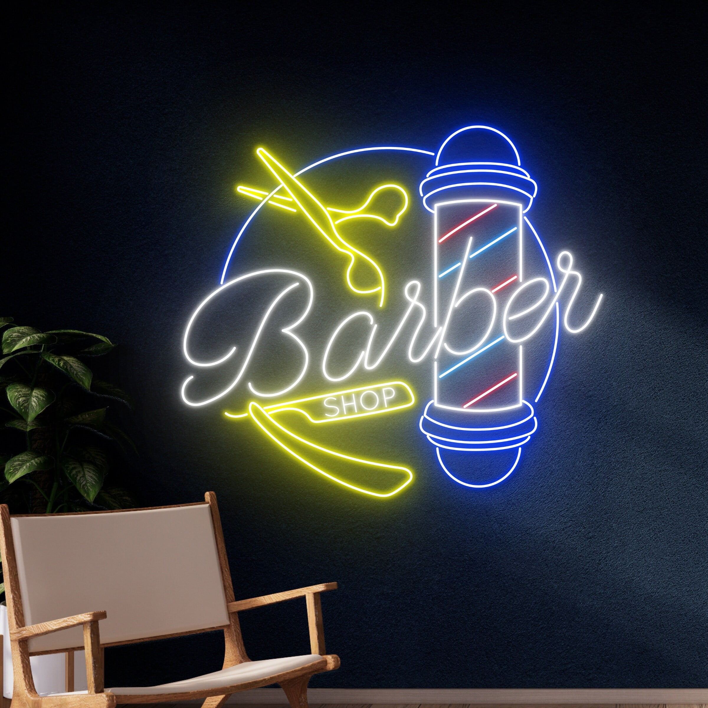 Handmadetneonsign Custom Barber Shop Led Sign, Barber Shop Neon Sign ...