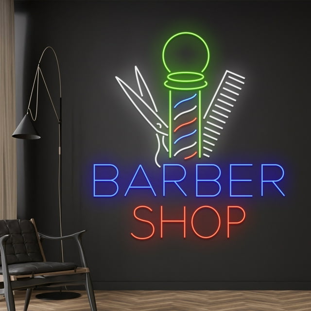 Handmadetneonsign Custom Barber Shop Pole Led Sign, Barber Shop Neon ...