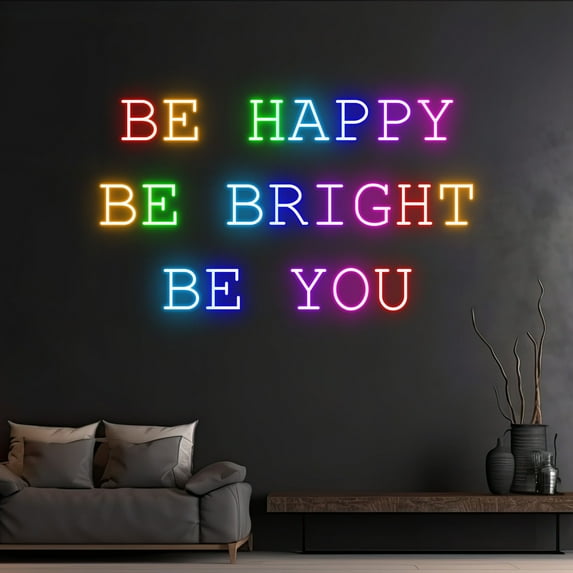 Handmadetneonsign Custom Be Happy Be Bright Be You Neon Sign ...