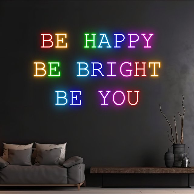 Handmadetneonsign Custom Be Happy Be Bright Be You Neon Sign ...