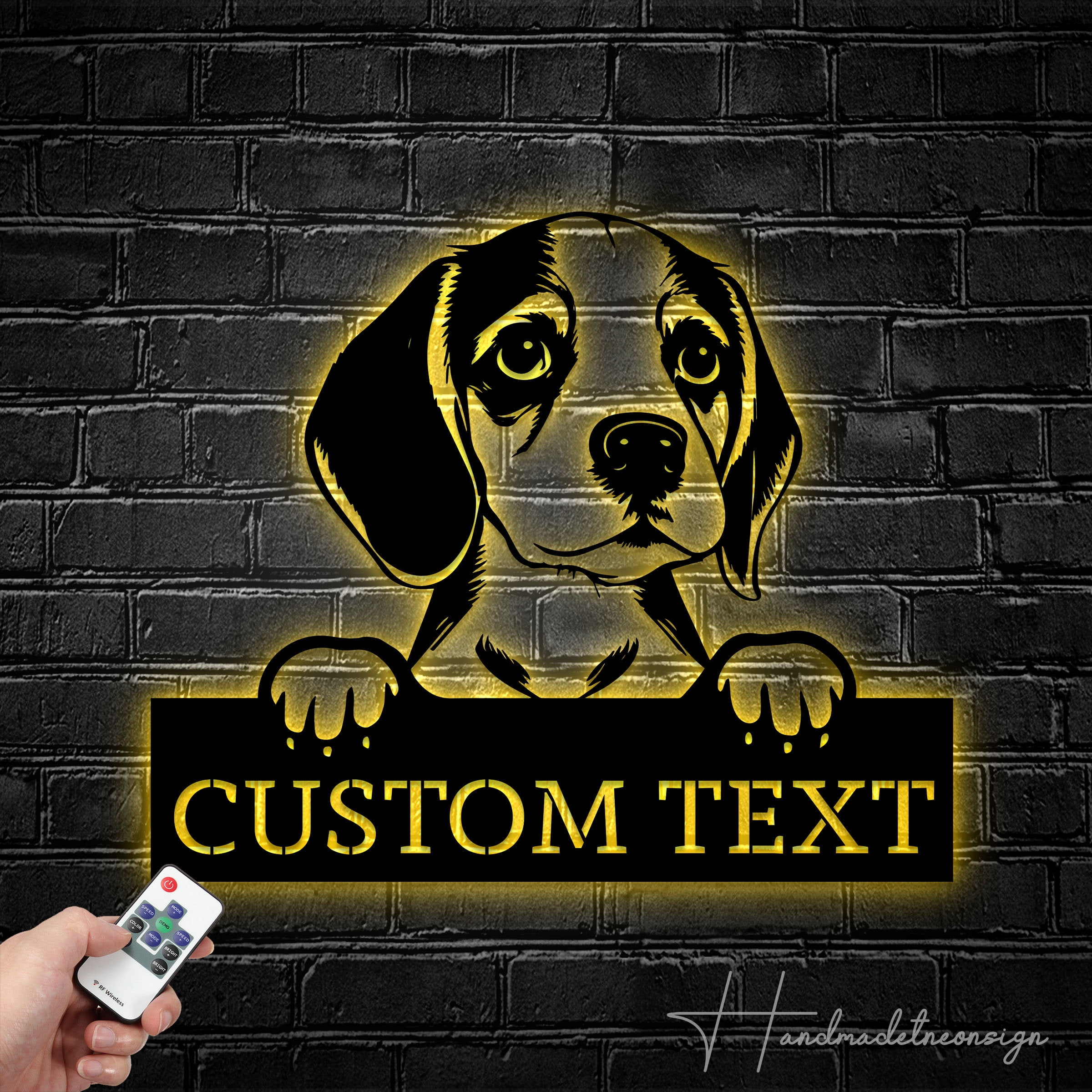 Handmadetneonsign Custom Beagle Dog Metal Wall Art LED Light ...
