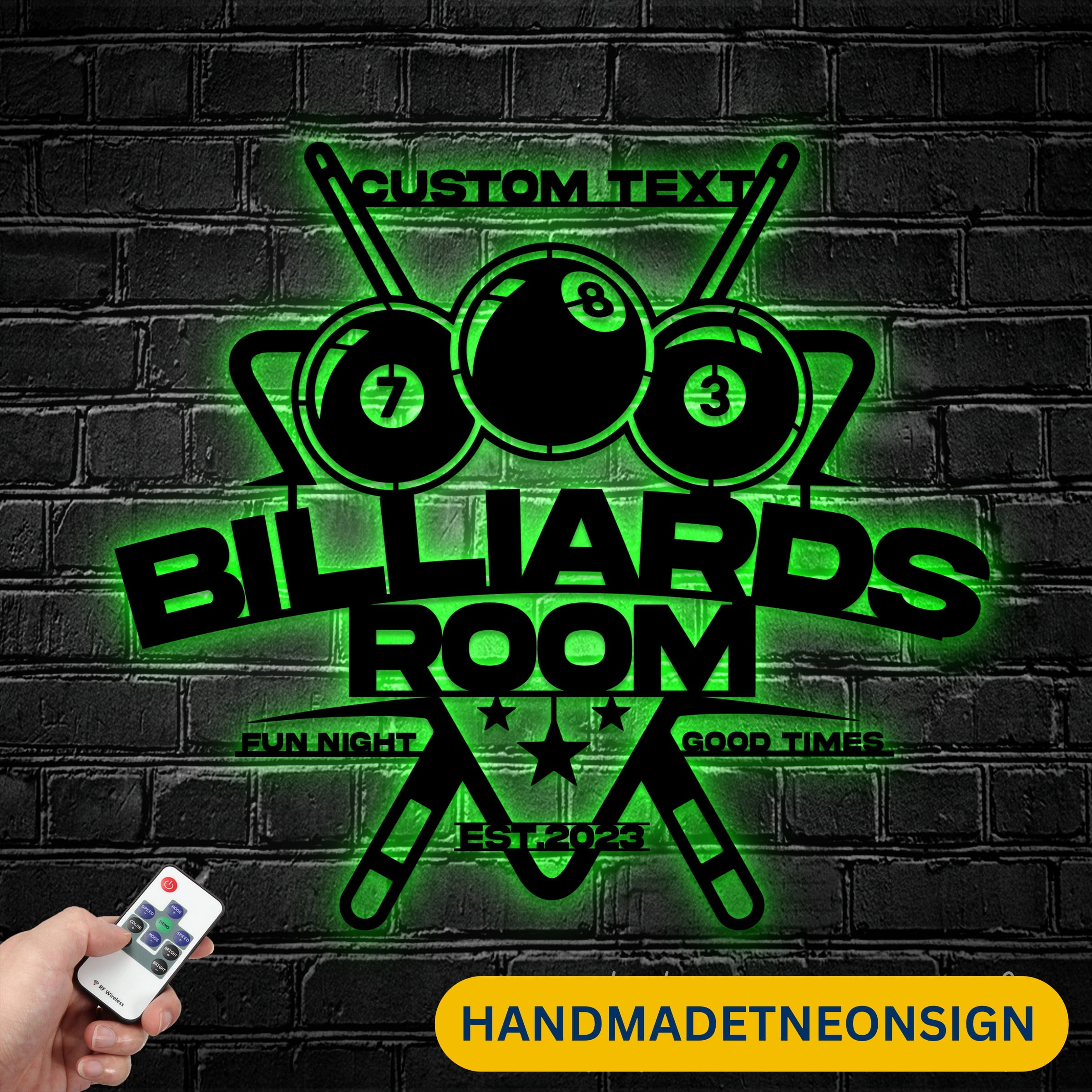 Handmadetneonsign Custom Billiard Metal Wall Art LED Light ...