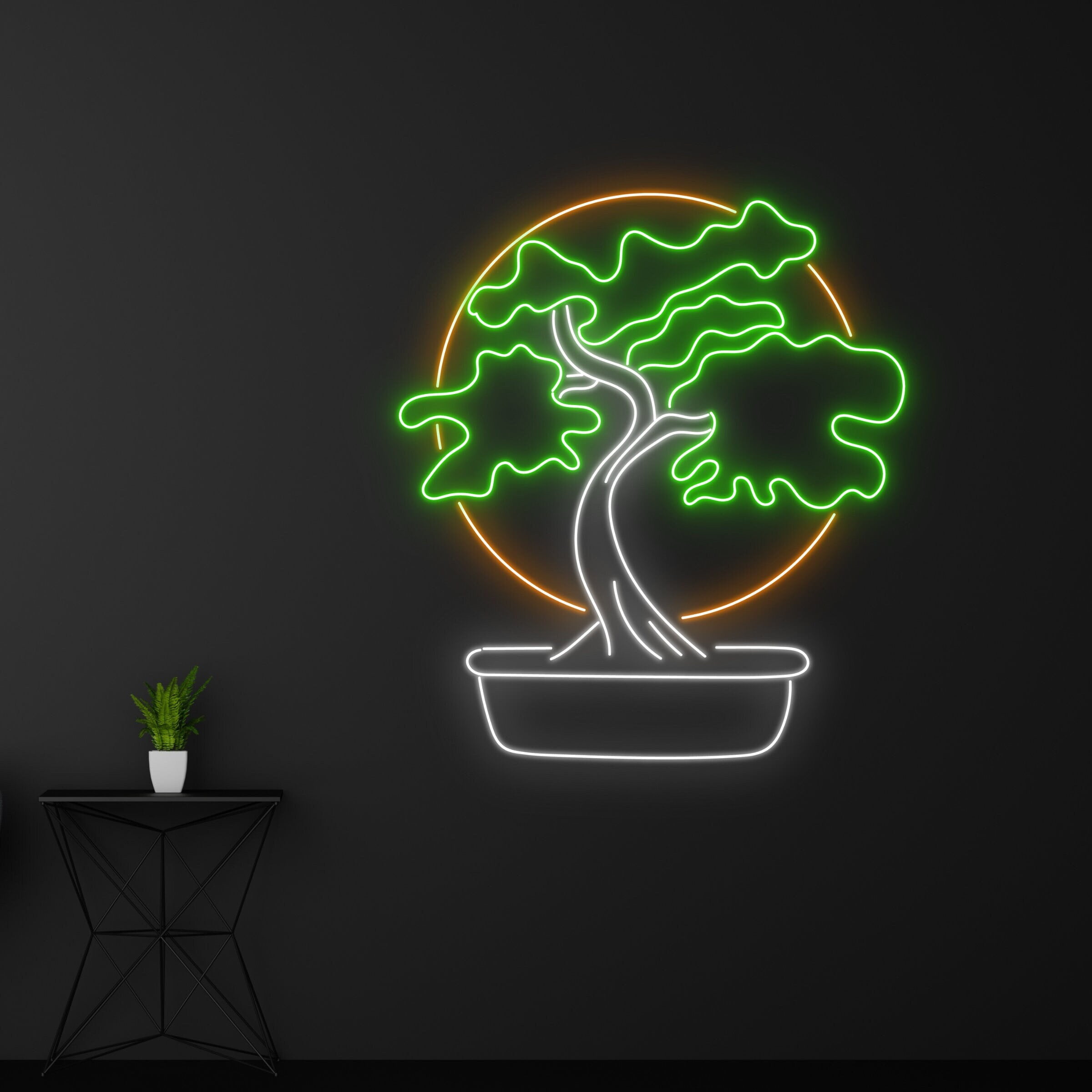 Handmadetneonsign Custom Bonsai Tree Neon Light, Green Tree Led Light ...