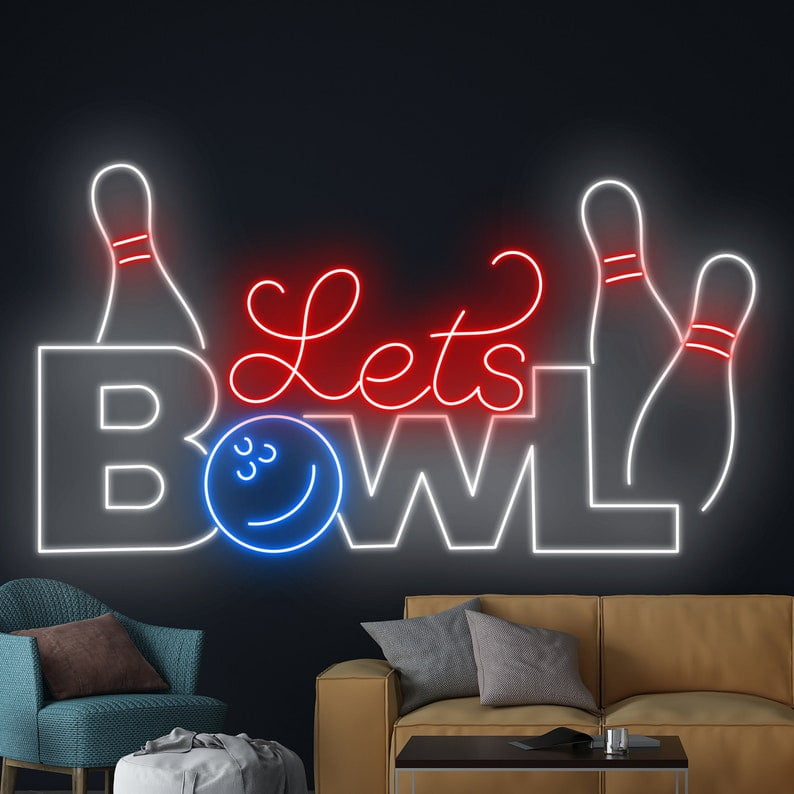 Handmadetneonsign Custom Bowling Neon Sign, Bowling Led Sign, Bowling ...