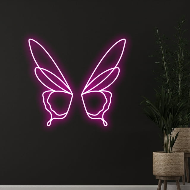 Handmadetneonsign Custom Butterfly Neon Sign, Butterfly Wings LED Light ...