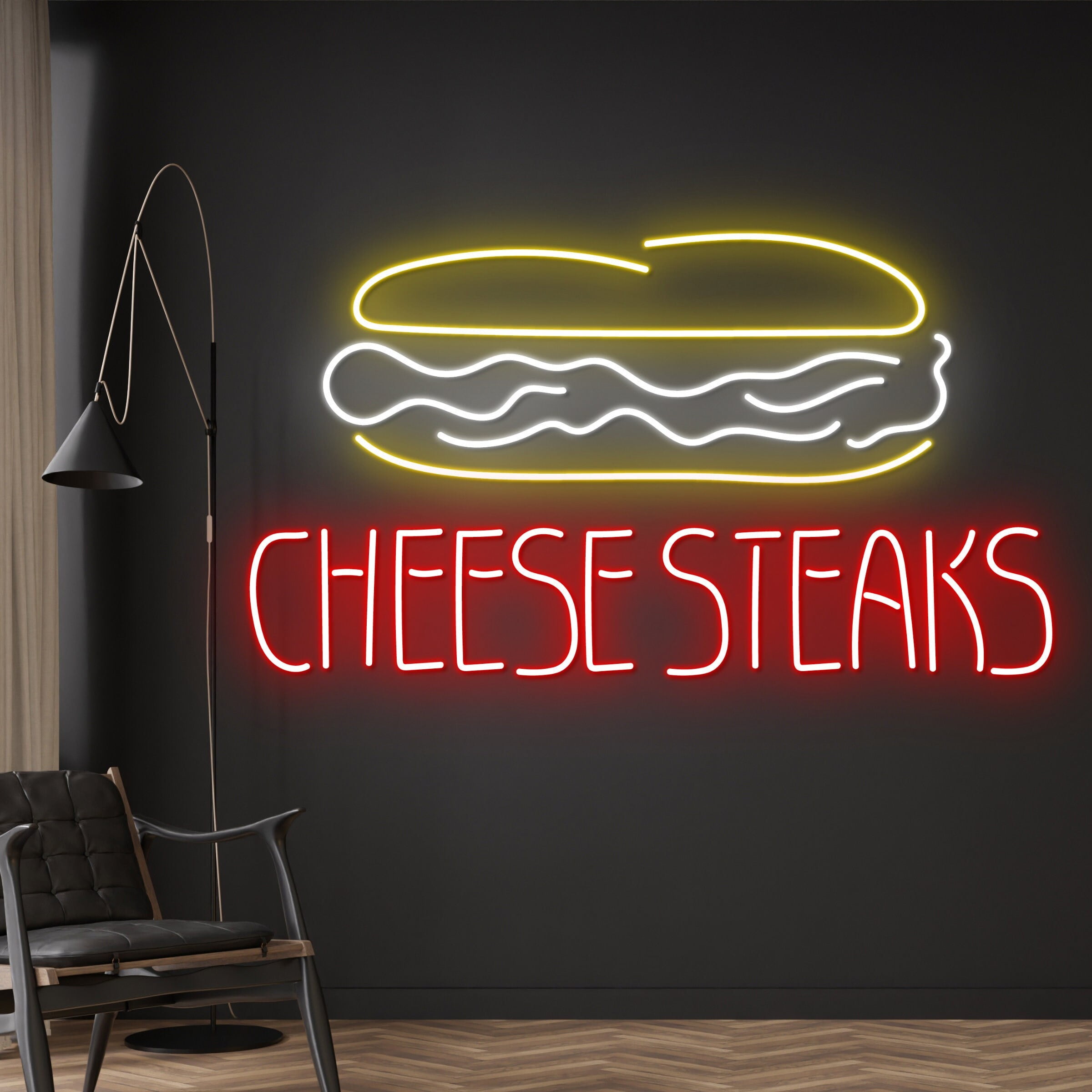 Handmadetneonsign Custom Cheese Steaks Neon Sign, Cheese Steak LED Sign ...